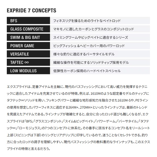 シマノ バスロッド 22エクスプライド 1PC 165ML-LM(ベイト グリップジョイント)【大型商品】: 竿｜釣具の通販ならキャスティングオンラインストア【公式】